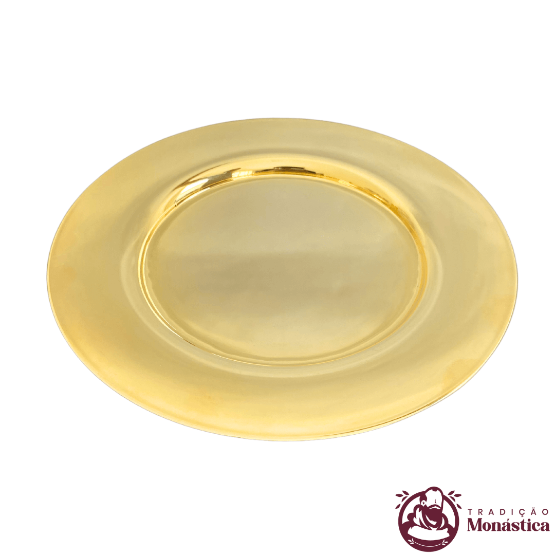 Patena de Comunhão - Banhada em Ouro - Tradição Monástica